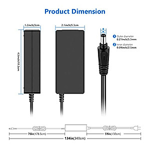 Neewer Photography AC 110V to DC 15V 2.0mm X 5.5mm Power Adapter with Power Cable 4.8A Output Power Supply for Photo Studio Ring Light (Black)
