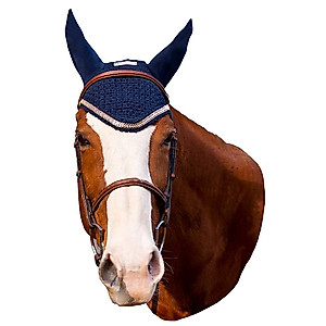 Equine Couture Fly Bonnet with Lurex Rope Full Bla