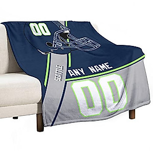 Custom Personalized Football Blankets Soft Flannel Throw Blanket with Any Name and Number for Fans Ideal Gifts