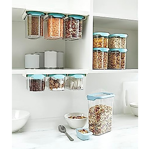 Joseph Joseph CupboardStore Airtight Easy Pour Food Storage Container Scoop, 5-Piece Set, Opal