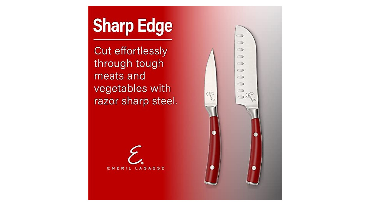 Emeril Lagasse 2-Piece Knife Set - Red Kitchen Elegance