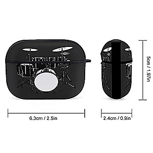 Drum Set Airpods Case Cover for Apple AirPods Pro Cute Airpod Case for Boys Girls PC Hard Silicone Protective Skin Airpods Accessories with Keychain