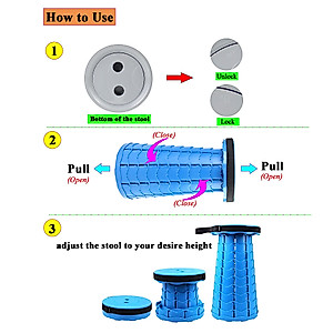 LisLtant Portable Collapsible Stool Folding Retractable Stool Adjustable Telescoping Stool for Camping, Shopping, Hiking, Fishing, Picnic and More(Upgraded)