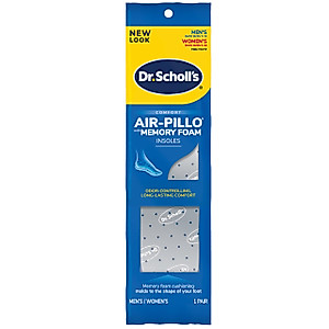 Dr. Scholl's Double Air Pillo +1 pair Insole Unisex (Pack of 6)mens size 7-13, Womens size 5-10
