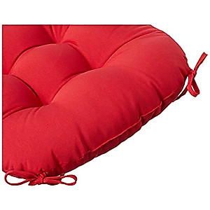Klear Vu Solarium Cushion, Indoor and Outdoor Rocking Chair Pad for Patio, Living or Nursery Room, 2 Piece Set, Seat 19"x19" and Seatback 21"x18", 01 Red