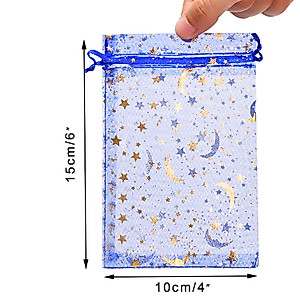 Noverlife 50PCS Drawstring Sheer Organza Bags, Tulle Mesh Party Favor Gift Bag Jewelry Pouches for Wedding Birthday Baby Shower Festival Cosmetics Perfume Chocolates - 4x6in (10x15cm)