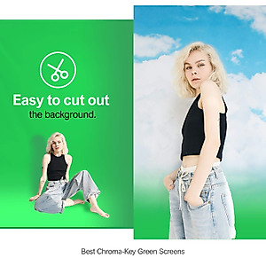 LimoStudio 10 x 12 feet / 120 x 144 inch White, Black, Green Backdrop Screen Photo Background, Premium > 150GSM Synthetic Material Superior Soft Texture for Professional Photo Video Studio, AGG1933