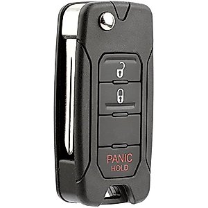 KeylessOption Keyless Entry Remote Control Car Flip Key Blade Fob Uncut Blank Chip Transponder Replacement