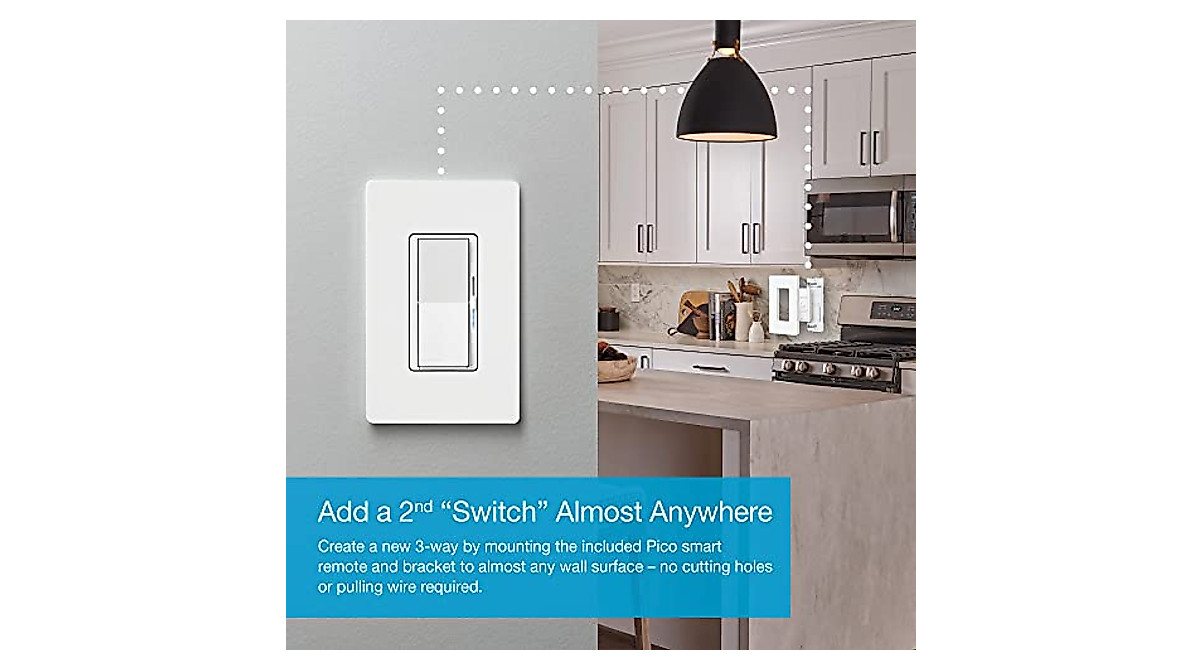 Lutron Diva Smart Dimmer Switch Kit – No Neutral Needed, Smart Hub Included