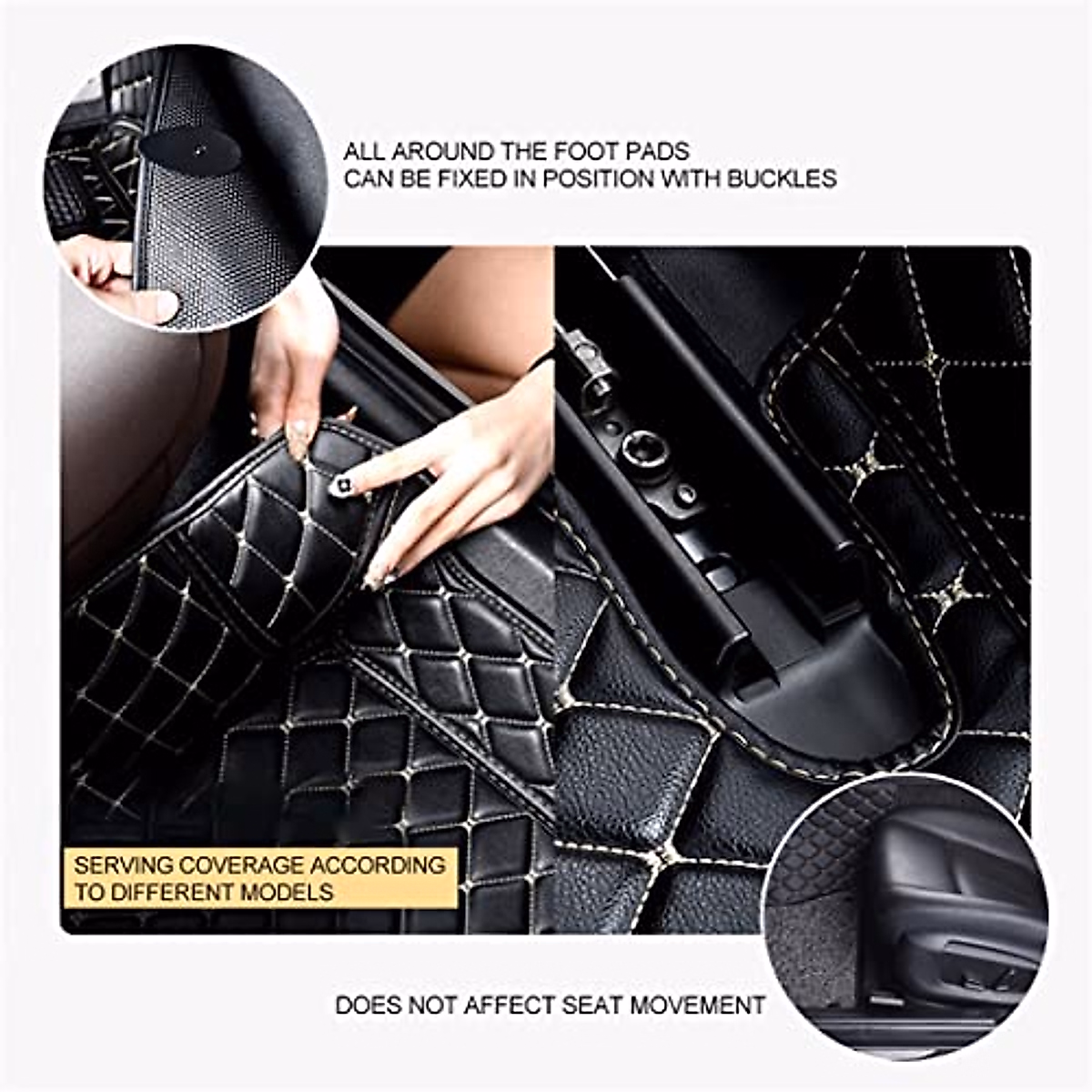 Leather car Mats Fit for Hatchback 4-Seat(No armrest Box) 04-13 Floor Mats Full Protection Car Accessories Coffee 3 Piece Set