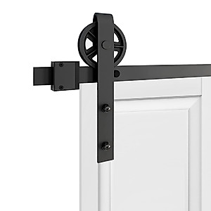 DOEWORKS 5 FT Sliding Barn Door Hardware Kit with Handle, Single 30" Wide Wood Door Hardware Closet Track Kit Set, DIY Barn Door