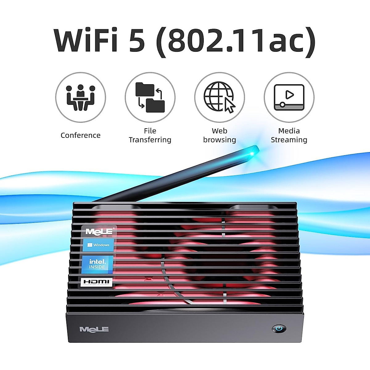 MeLE Mini PC Fanless PCG35HD N5105 Micro Computer, 8GB 128GB Small Desktop Server, Support Triple Monitor 4K WiFi5 Gigabit Ethernet BT5.2 PXE Unlock BIOS Auto Power on Industrial IoT Business