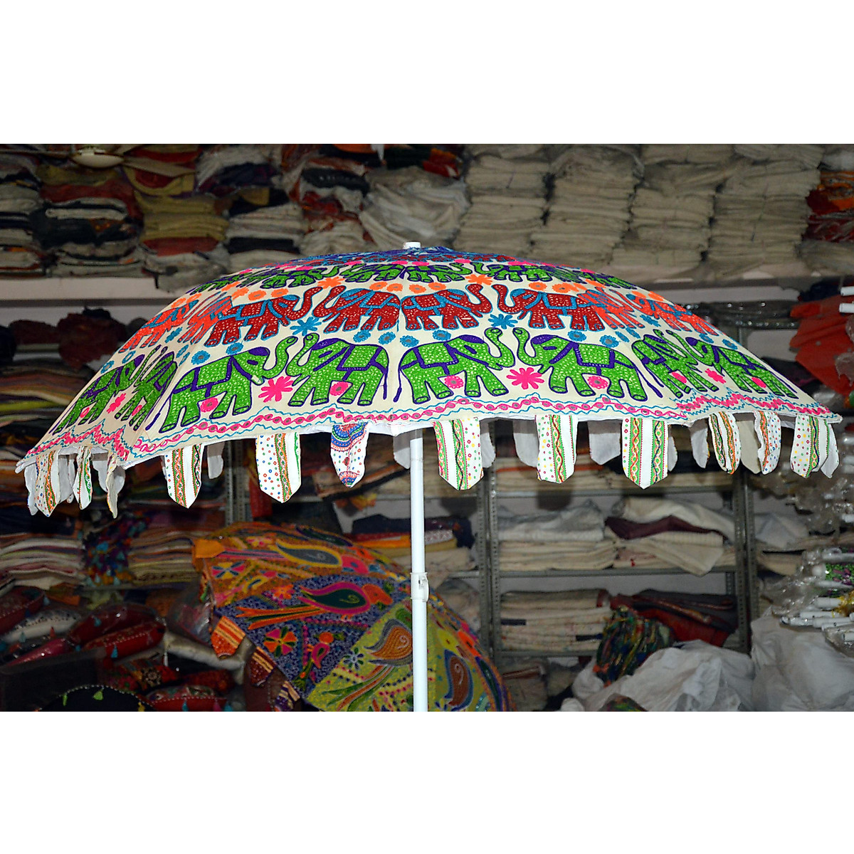 Garden Umbrellas-Garden Parasol Umbrellas, Patio Umbrellas, Handmade Umbrellas, Decorative Umbrellas for Bridal Shower, Outside Umbrella for Garden, Wedding Party Umbrella (White Elephant)