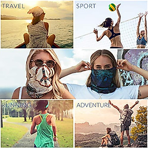 Yes We Vibe Neck Gaiter Face Mask + Bandana Headband + Buff (3 Pack) - Colorful & Vibrant Design - For Men and Women