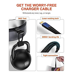 Extra Long iPhone Charger Cable 16ft/5M, Apple MFi Certified Lightning Cable 15ft, Fast Charging Nylon Braided Cord for Apple iPhone 13 Pro Max/13/12 Mini/11/X/XS/XR/8 Plus/7/6/5/iPad