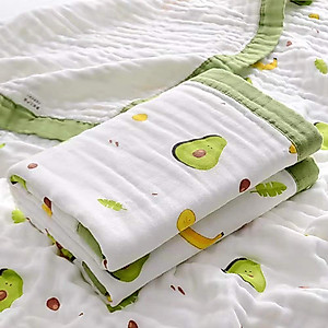 Muslin Swaddle Blanket Baby Stroller Blanket Receiving Blanket for Newborn Boy or Girl Unisex-Baby, Toddler (Avocado)