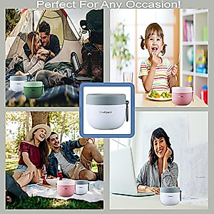 (White) 21oz Stainless Steel Insulated Food Thermos with Lids and Spork for Hot and Cold Food, Overnight Oats Container for, Food Storage Container, Meal Prep Container, Soup Thermos,