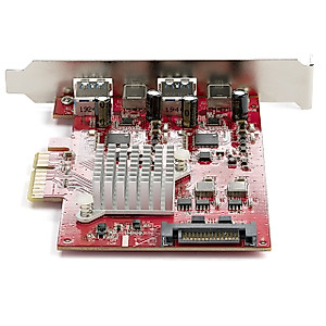 StarTech.com 4-Port USB PCIe Card - 10Gbps USB PCI Express Expansion Card w/ 2 Controllers - 2X USB-C & 2X USB-A Ports (USB 3.2 Gen 2) - USB/USB-C PCI-e Card - Full Profile, TAA (PEXUSB312A2C2V)