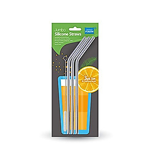 RE-USABLE STAINLESS STEEL DRINKING STRAW - 3 PACK WITH CLEANING BRUSH