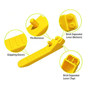 Teklectric Toys | Building Block Tool Kit | Compatible with Lego Blocks and Technic | Brick Separator, Multi-Use Hammer, Finger Grips, Block Pliers, Pencil and Sharpener (Tool Kit)