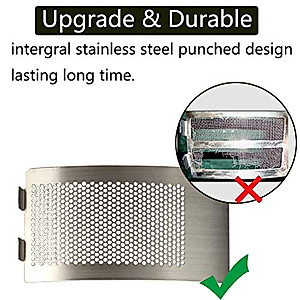 Draft Door Screen Kit Replacement Parts For Large and Medium Big Green Egg,Big Green Egg Accessories,Green Egg Chimney Door With Upgrade Punched Mesh Screen,Stainless Steel(Draft Door Kit for M&L BGE)