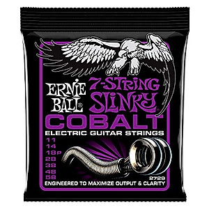Ernie Ball 7-String Power Slinky Cobalt Electric Guitar Strings, 11-58 Gauge (P02729)