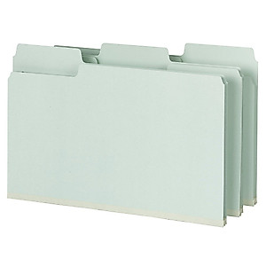 Smead SuperTab Pressboard Fastener Folder with SafeSHIELD Fasteners, 2 Fasteners, Oversized 1/3-Cut Tab, 2" Expansion, Guide Height, Legal Size, Gray/Green, 25 per box (19981)