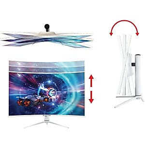 Sceptre Curved 40" Class 16:9 QHD 2560x1440 Gaming Display DisplayPort up to 165Hz AMD FreeSync Premium HDR400, 1ms MPRT 3000R Height Adjustable Nebula Series White (C408B-QWN168W)