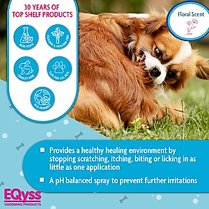 EQyss Micro-Tek Pet Itch Relief Spray - Soothes Dry Irritated Skin, Stops Itching, Scratching, Biting, Licking Hot Spots - for all Cats & Dogs (16 oz)