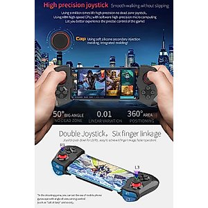 arVin Wireless Gaming Controller for iPhone iOS Android PC, Bluetooth Gamepad Joystick for iPhone 15/14/13/12/iPad/MacBook/Samsung Galaxy S22/S21/S20 Ultra/Tablet/Call of Duty Mobile/Genshin Impact
