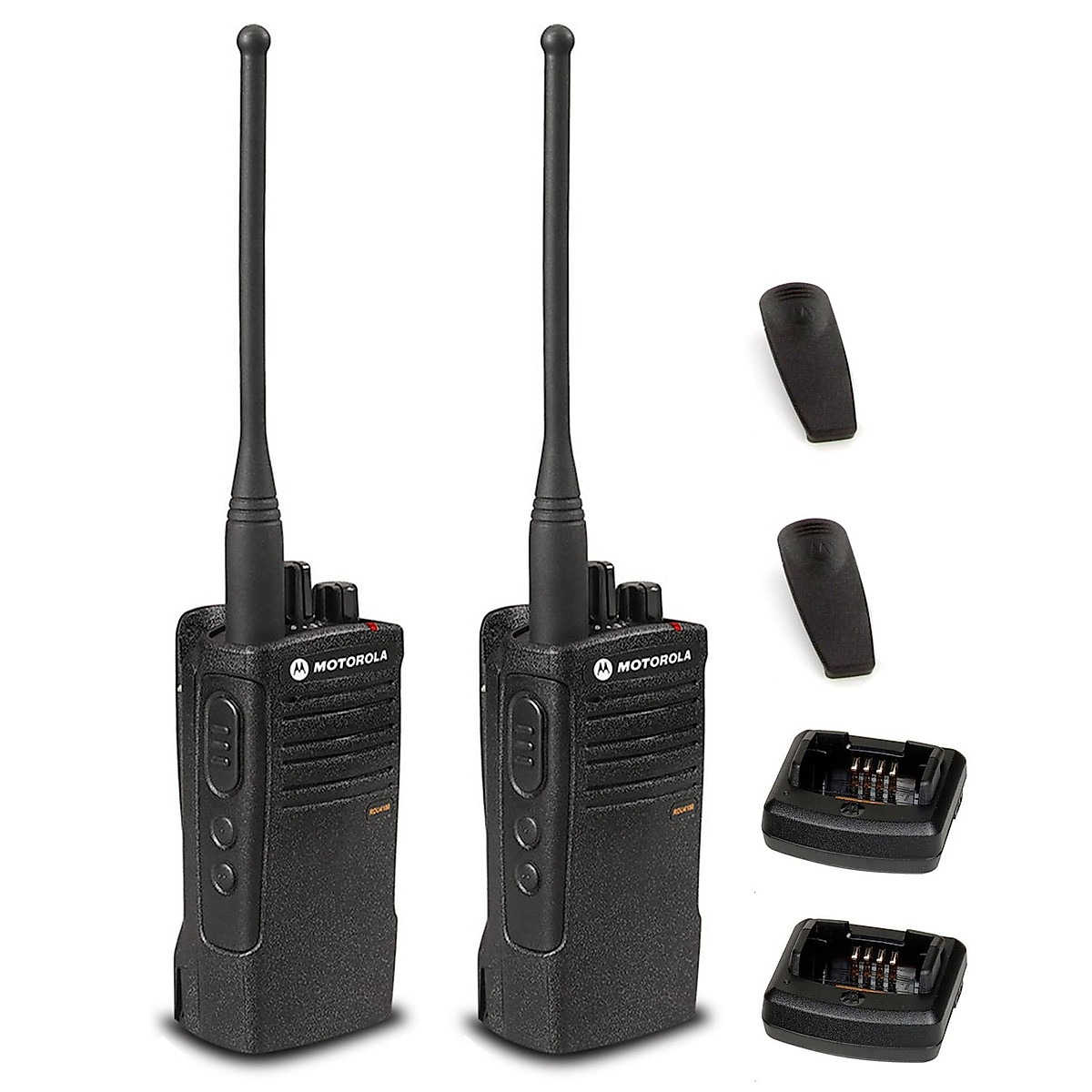 2 x Motorola RDU4100 RDX Business Series Two-Way UHF Radio (Black) (RDU4100) - 2 Pack Bundle