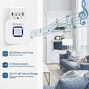 Retekess TH003 Wireless Caregiver Pager System,Nurse Alert System, Emergency Call Bell ,492ft,1 Plug-in Receiver,1 SOS Help Pendant Call Button for Home,Elderly,Patient,Disabled