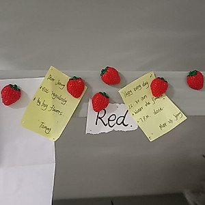 Ginyrerd 30 pcs Refrigerator Magnet Decorative Cute Big Strawberry Fruit Boxed Resin Handmade Picture Message Board Paste Painting Photo Postcard Note Paper DIY Office Supplies Fridge Magnet Set