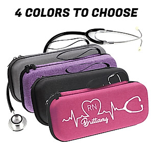Personalized Stethoscope Case Custom Name Lightweight Hard Travel Case Organizer with Mesh Pocket for Nurse Accessories Customized Nurses Week Gift for Nurse Doctor Medical Assistant