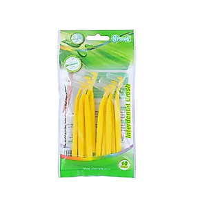 Curved interdental Brush, 10 Count 2bags， 0.7mm (SSS,Yellow)…