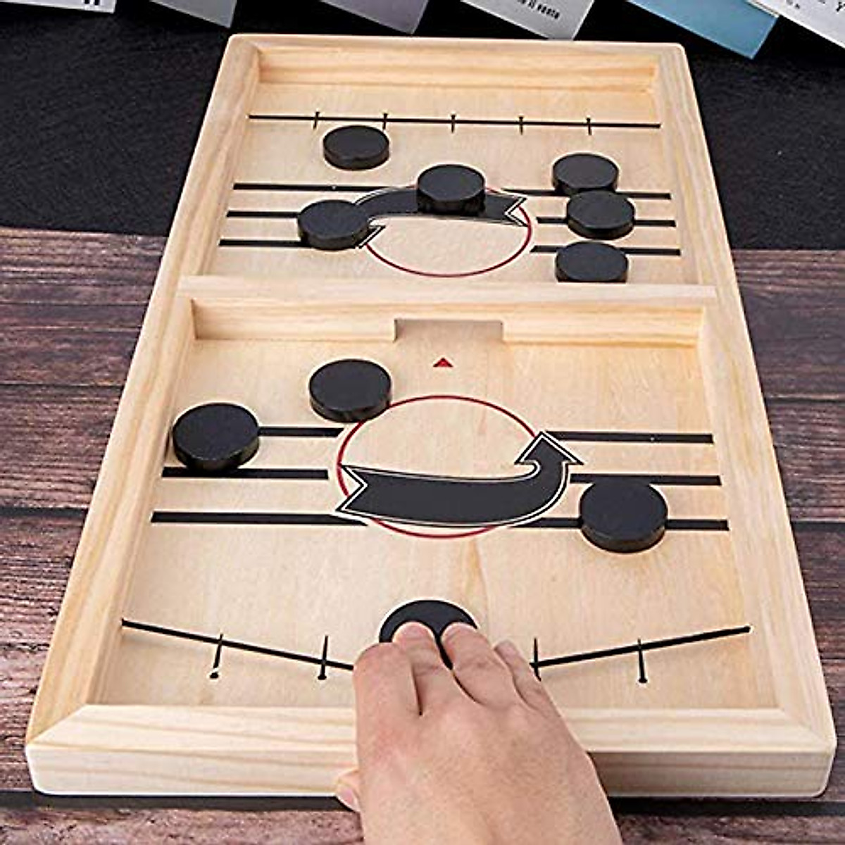 Fast Sling Puck Game Paced,Tinfence Table Desktop Battle,Winner Board Games Toys for Adults Parent-Child Interactive Chess Game (22.7 x 12.5 in)