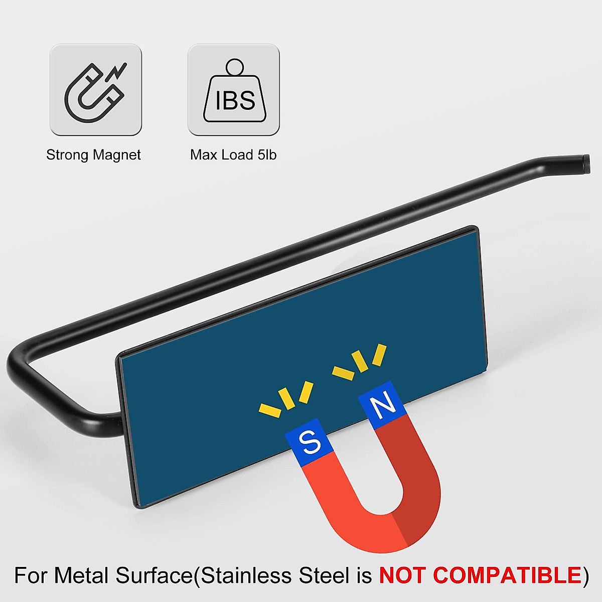 Magnetic Paper Towel Holder,Magnet Shelf Black for Refrigerator Toolbox Grill,12x3.1inch Fit Larger Paper Roll