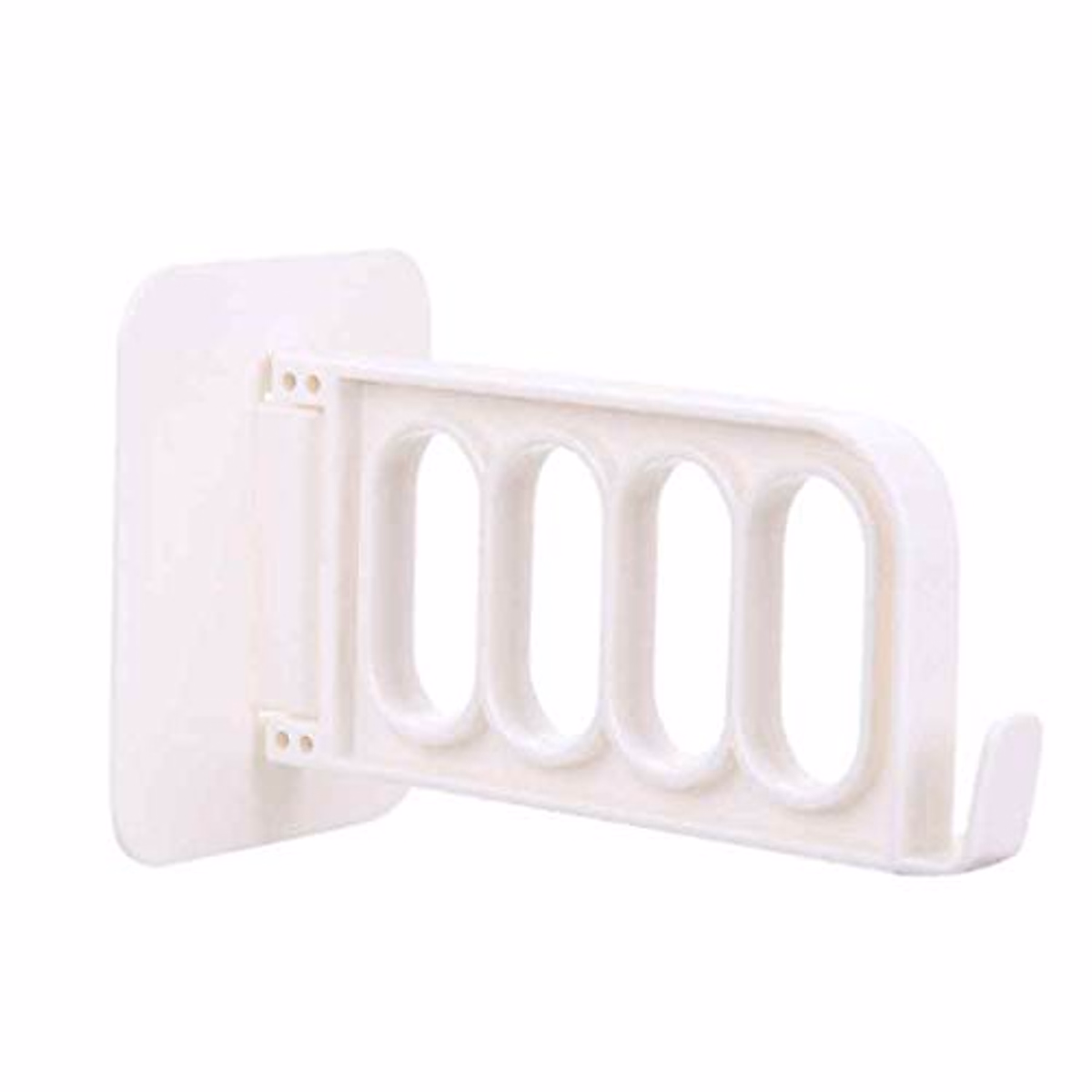 JEONSWOD Hanger Hooks, Clothes Storage Rack, Multi Function Self Adhesive Wall Hanging Coat Plastic Clothes Dryer Rack Hanging Holder (Color : White)