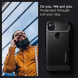 Spigen Rugged Armor Designed for Google Pixel 4a Case (2020) [NOT Compatible with Pixel 4a 5G] - Matte Black