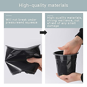 Oubest Plastic Black Plant Nursery Pots 6" 100 pcs 0.5 Gallon for Flower Plant Container Seed Starting Seedlings Reusable Transplanting Succulent Propagation Planting Pots