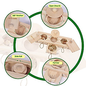 Misyue Guinea Pig Enrichment Foragingtoys, Hamsters Wooden Interactive Enrichment Toys, Treat Dispenser for Small Animal Funny Toys, for Bunny, Chinchillas, Hamsters, Rats and Gerbils（2pcs