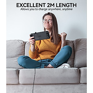 Antank 90 Degree USB C to USB C Cable for Steam Deck, [6.6FT Nylon Braided] 100W PD Fast Charging Cable Cord Compatible with Steam Deck, Nintendo Switch, Samsung Galaxy, Pixel, MacBook, iPad