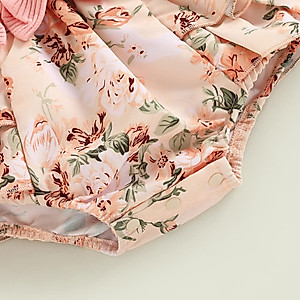 Mubineo Baby Girl Spring Fall Clothes Outfits Long Sleeve Lace Floral Romper Dress Newborn Outfit (Sc Pink, 0-3 Months)