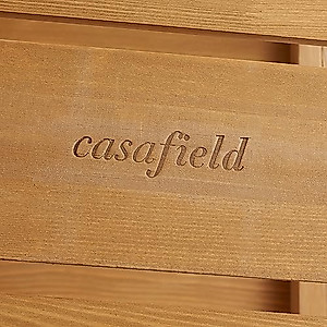 Casafield Adirondack Side Table, Cedar Wood Outdoor End Table with Shelf for Patio, Deck, Lawn and Garden - Natural