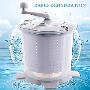 YDCW Mini Hand Crank Washing Machine Dehydrator,2020 Latest Mini Small Semi-Automatic Washer,Compact Spin Dryer, Portable Manual Non-Electric,Suitable for Camping Dormitory,Grey