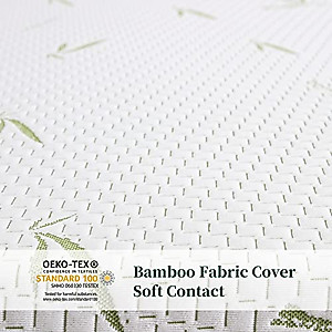 Vyfipt 8 Inch Medium Firm Green Tea Memory Foam Mattress, Cooling Gel Foam, Pressure Relieving, CertiPUR-US Certified, Bed-in-a-Box, White, Queen