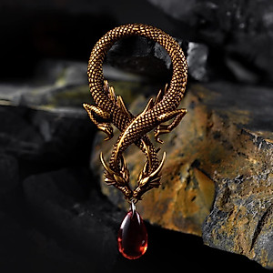 PUNKYOUTH 1 Pair 8g Ear Weights Dangle Hangers Plugs Dragon Ruby Ear Tunnels Hoop Expander Stretchers Sweet Cool Body Piercing Jewelry 3mm