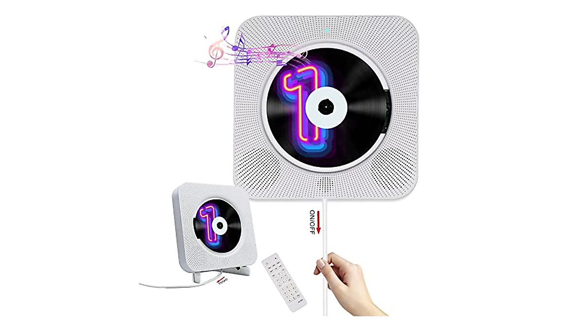 Homlab Wall Mountable CD Player: Bluetooth, FM & Speakers