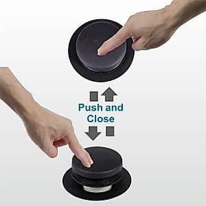 Black Tubular Tub Drain Kit with Welsan Tip-Toe Bathtub Drain Stopper, Touch-Toe Bath Plug Waste and Overflow Face Plate, 1-1/2" PVC Plastic Pipe (Matte Black)