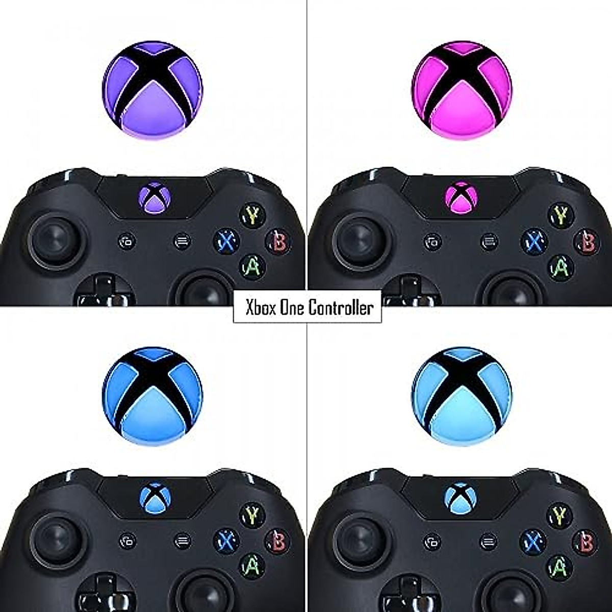 eXtremeRate Custom Home Guide Button LED Mod Stickers for Xbox Series X/S, Xbox One Elite V1/V2, Xbox One S/X, Xbox One Standard Controller with Tools Set - 40pcs in 8 Colors